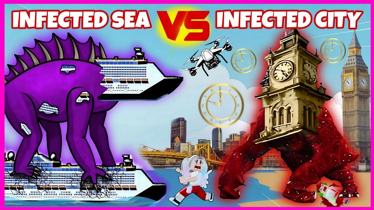 GAWAT DRONE MENANGKAP PENAMPAKAN INFECTED SEA VS INFECTED CITY DI ...