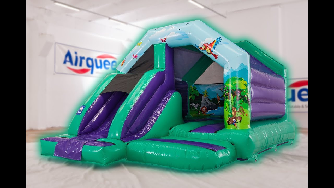 Airquee's Large Front Slide Combi Jungle AO0009JU - YouTube