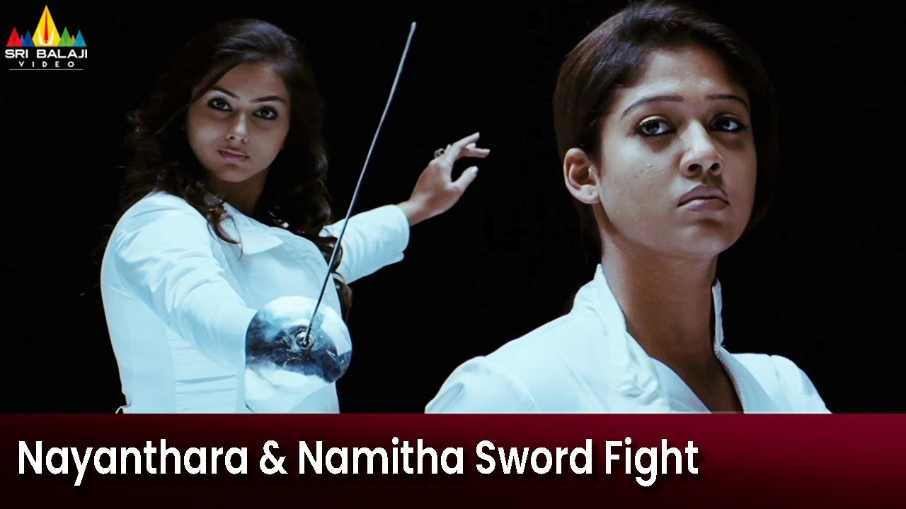 Nayanthara and Namitha Sword Fight Scene | Ajith Billa | Dubbed Movie ...