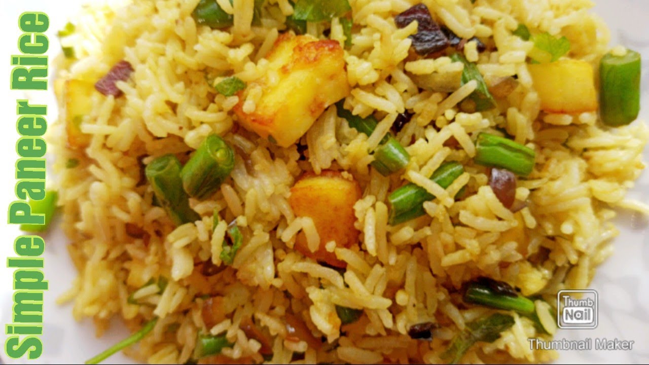 Paneer rice|veg rice with paneer|Simple paneer rice recipe|Butter ...