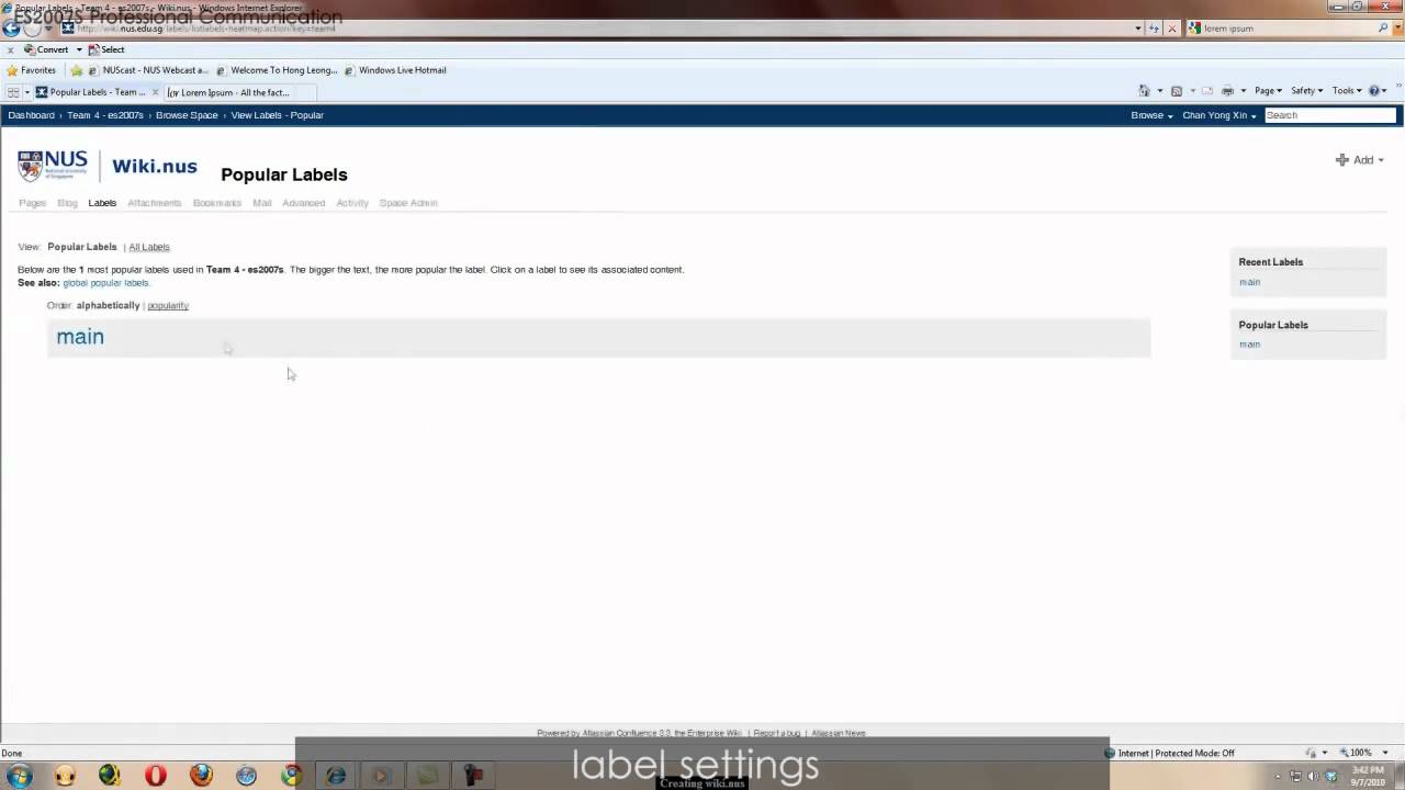 [wiki.nus] Tutorial 3 : Other settings in wiki.nus - YouTube