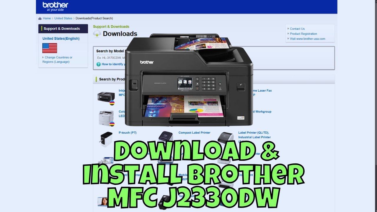 How To Download & Install Brother MFC J2330DW Printer Driver in Windows ...