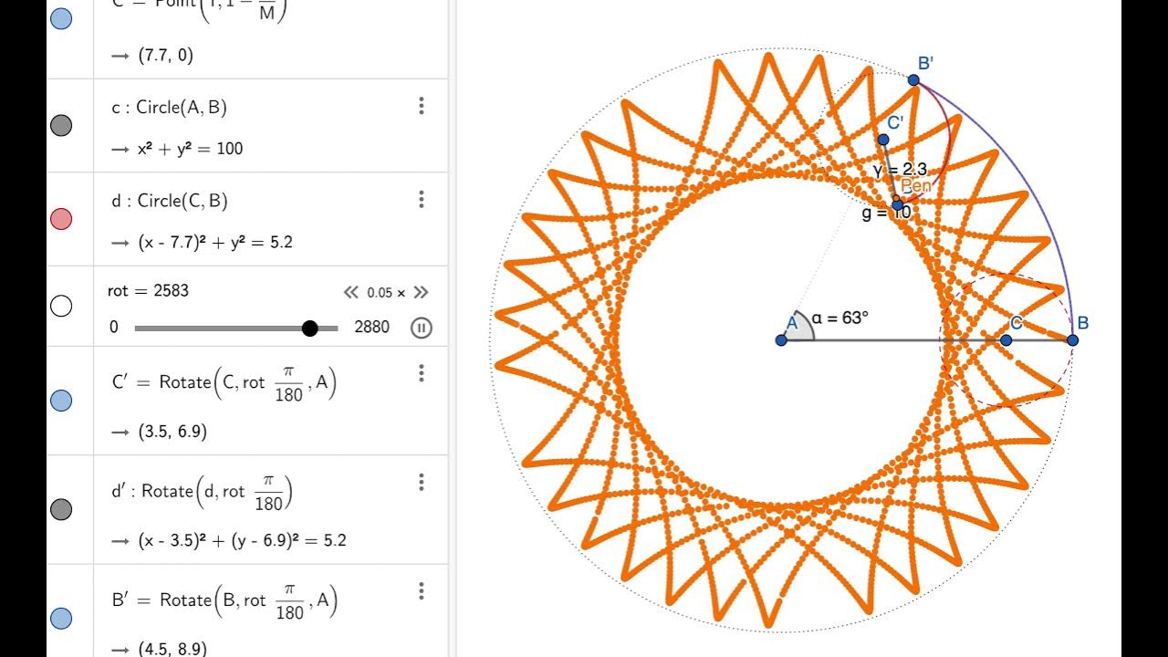 Simulation de spirograph sur Geogebra (2) - YouTube