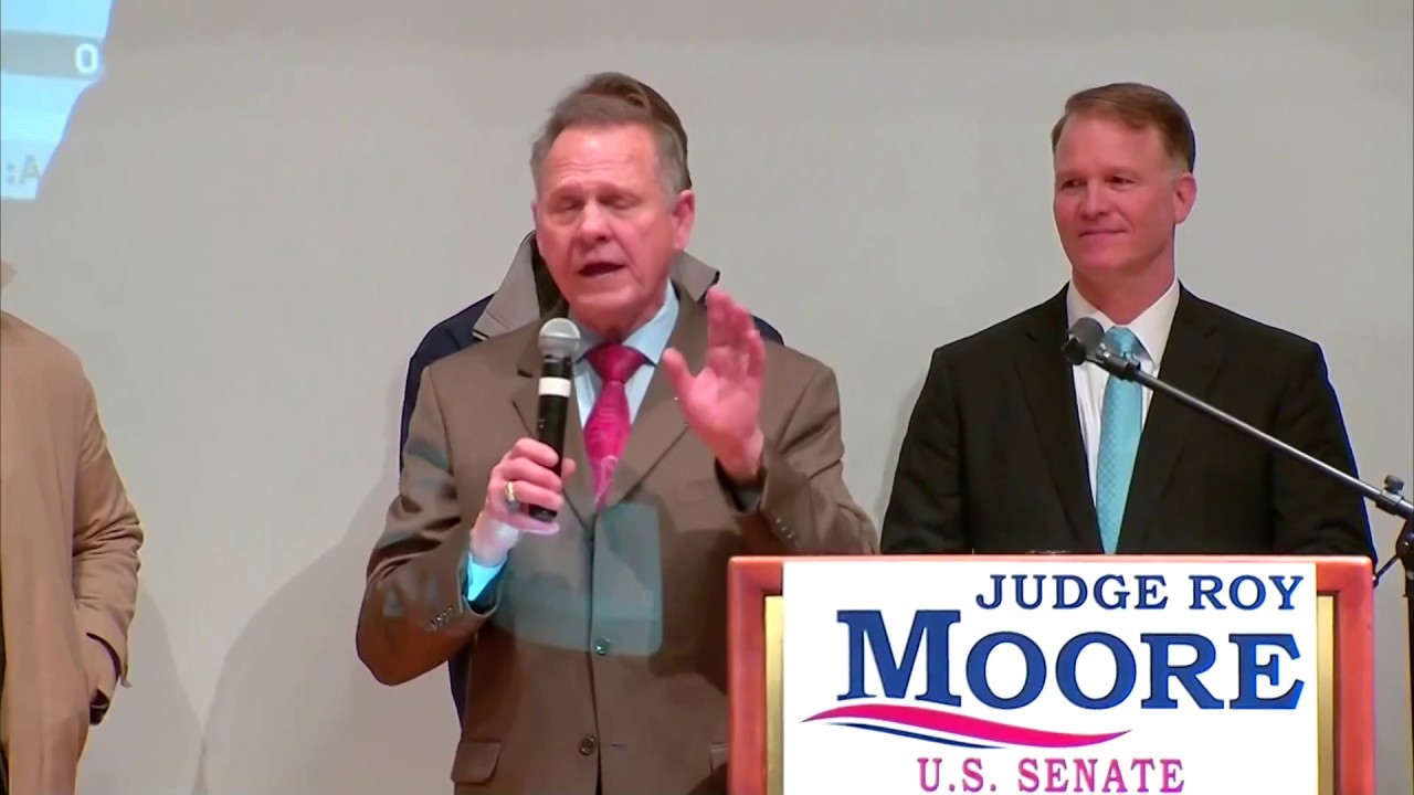 WATCH: AL Republican Senate candidate Roy Moore speaks on election ...