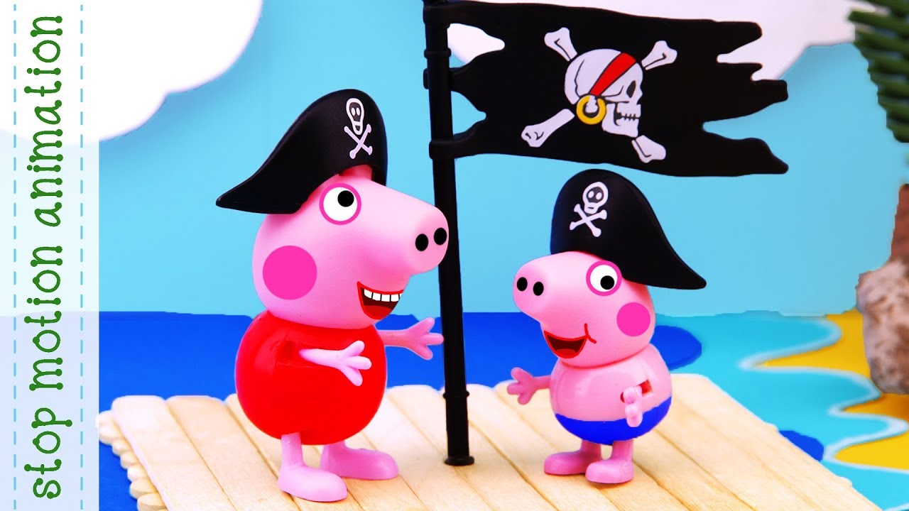 Pirate raft. Peppa Pig toys. Stop motion animation new episodes 2018 ...
