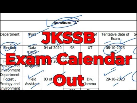 JKSSB Exam Calendar - YouTube