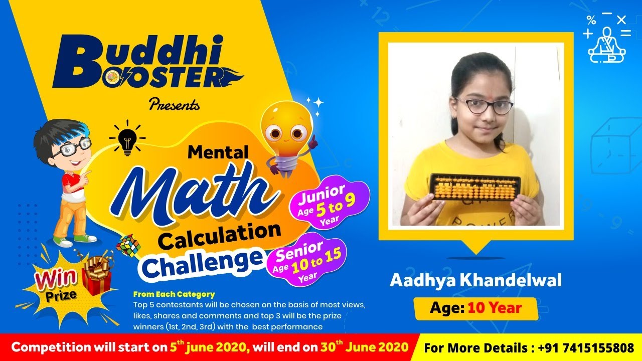 Math Calculation Challenge #Aadhya Khandelwal - YouTube
