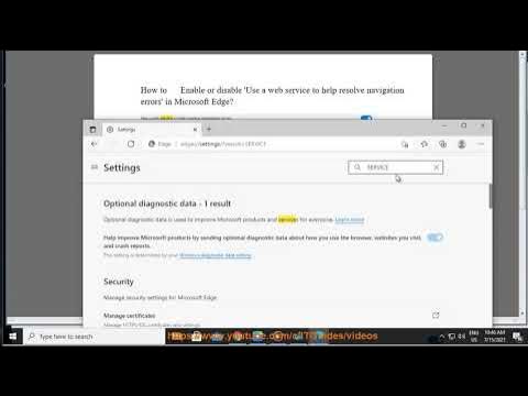 Enable/disable Use a web service to help resolve navigation errors in Microsoft Edge - YouTube