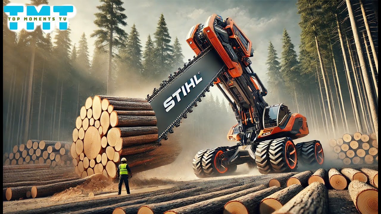Extreme Dangerous Fastest Big Chainsaw Cutting Tree Machines | Monster ...