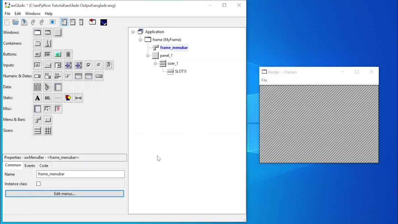 8 Menu Bar in wxPython (wxPython Tutorial) - YouTube