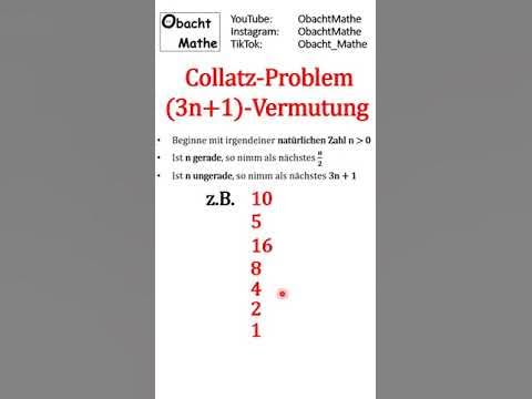 ⚡️ Collatz-Problem | (3n+1)-Vermutung | #Shorts | ObachtMathe - YouTube