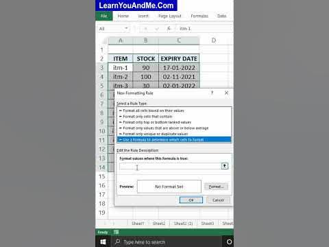 Highlight expiry date in Excel | Auto highlight row with expired date in Excel #excelshorts # ...
