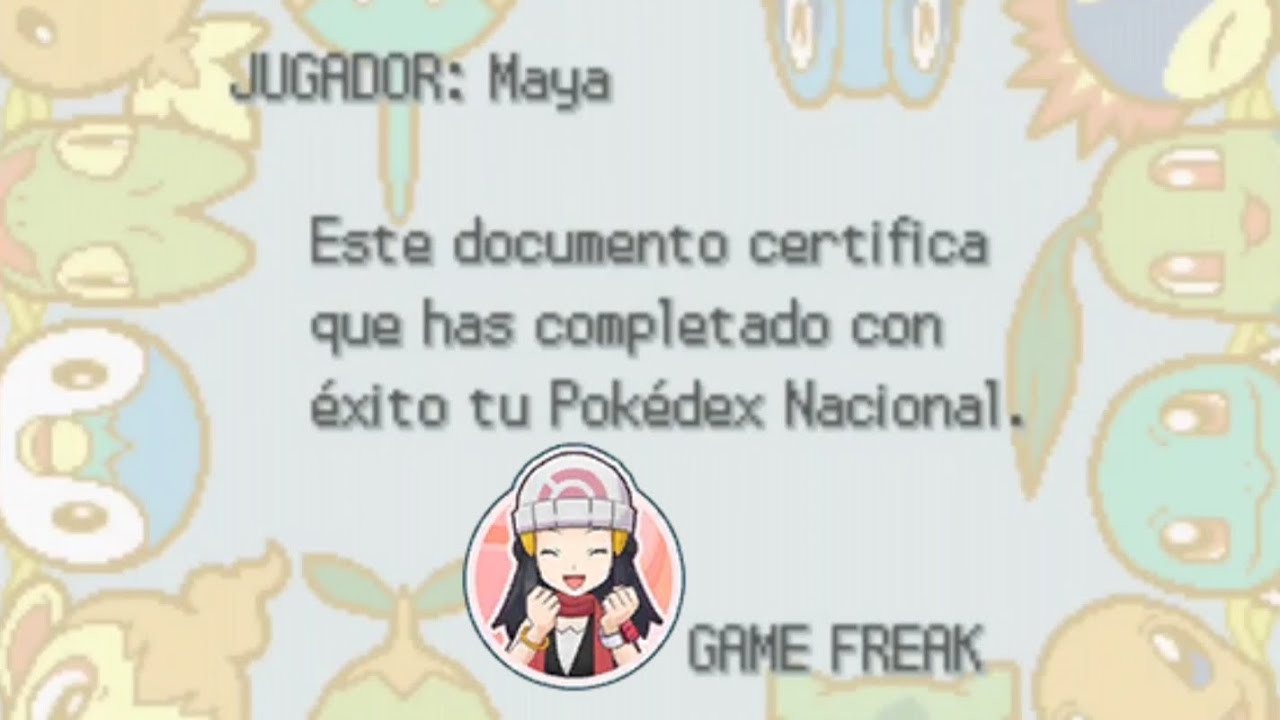 Pokémon Platino: Diplomas de las Pokédex de Sinnoh y Nacional - YouTube
