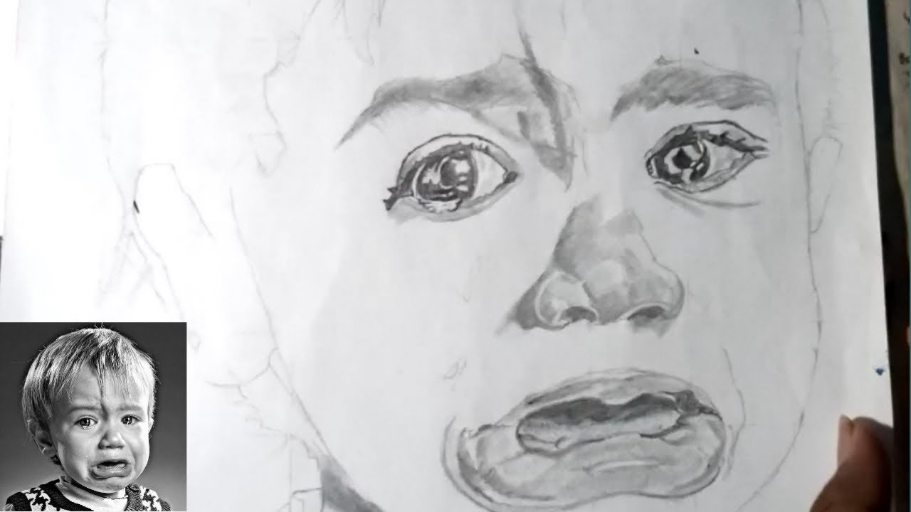How to draw eyes, nose,and mouth of crying baby tutorial part 1/episode ...
