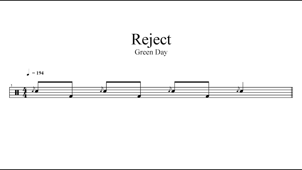 Green Day - Reject | Drum Sheet Music - YouTube