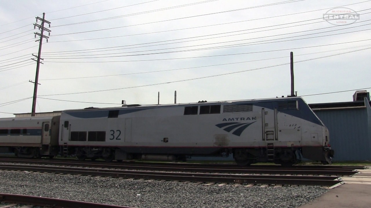 Amtrak Train Stops and Flags Crossing! - YouTube