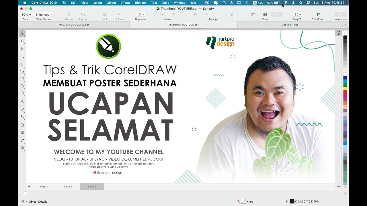 TIPS & TRIK CORELDRAW KELAS DESIGN "MEMBUAT POSTER SEDERHANA UCAPAN ...