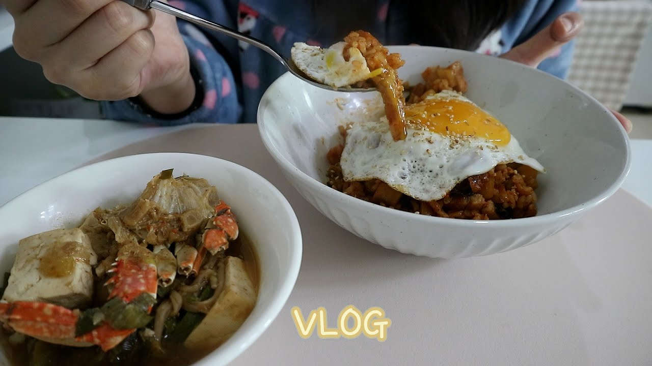 Subvlog 부지런히 먹는 1인 자취 일상 I 찹스테이크🥩 I 우렁된장 계란국 I 새우크림리조또 I 데니쉬식빵🍞 I