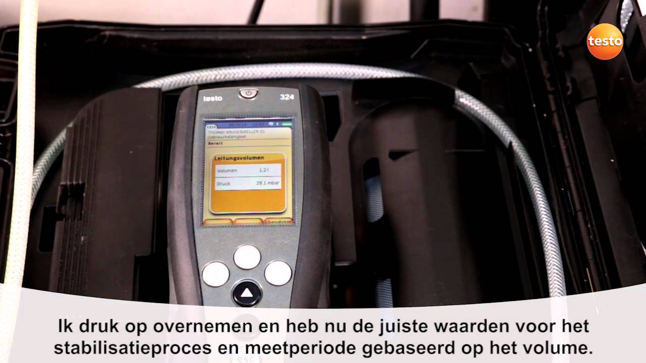 testo 324 lekvolumemeter: het uitvoeren van een lektest - YouTube