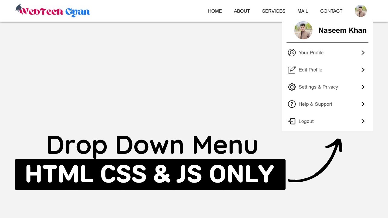 How To Make Drop Down Menu Using Html Css And Javascript Step By Step 6726
