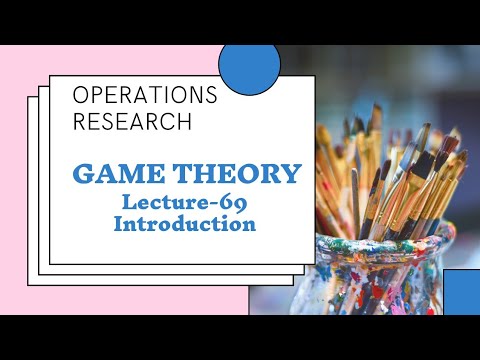 Operations Research ll Lecture-69 ll GAME THEORY ll Introduction. - YouTube