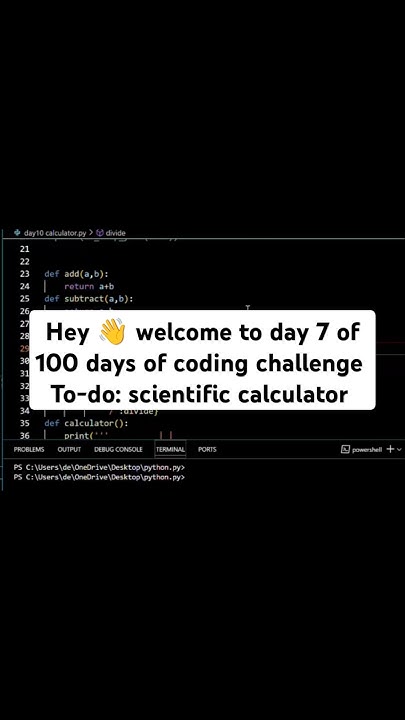 Scientific calculator day 7 of 100 days of python coding challenge #calculator#shorts - YouTube