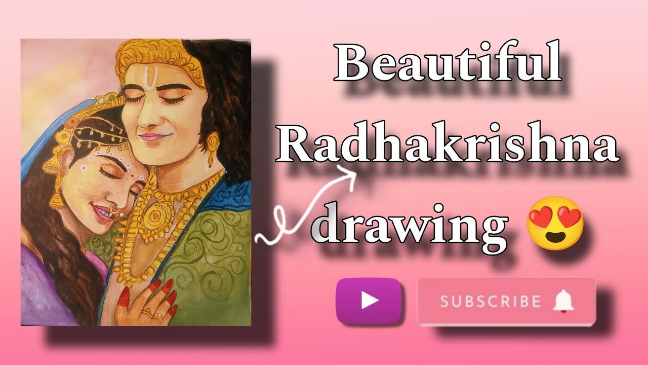Beautiful Radhakrishna drawing 😍 #youtubepartner #drawing #radhakrishna ...