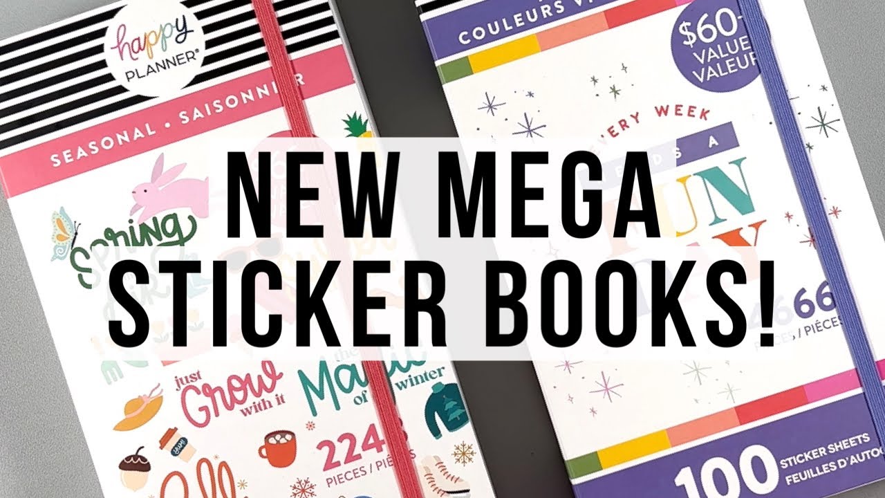 NEW! Happy Planner Mega Sticker Books - Seasonal and Fun Brights Flip ...
