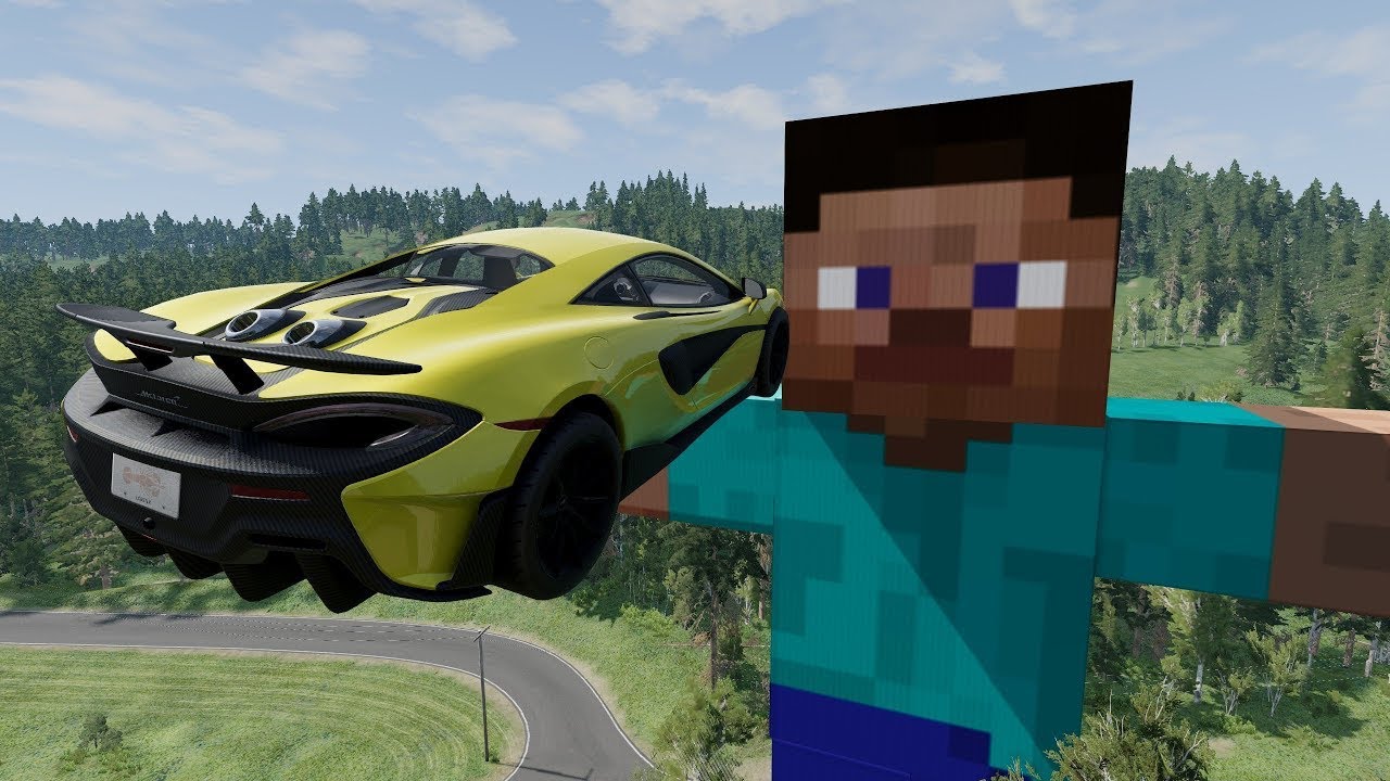 Car VS Portal Trap To Universe From Minecraft Steve | BeamNG.Drive ...