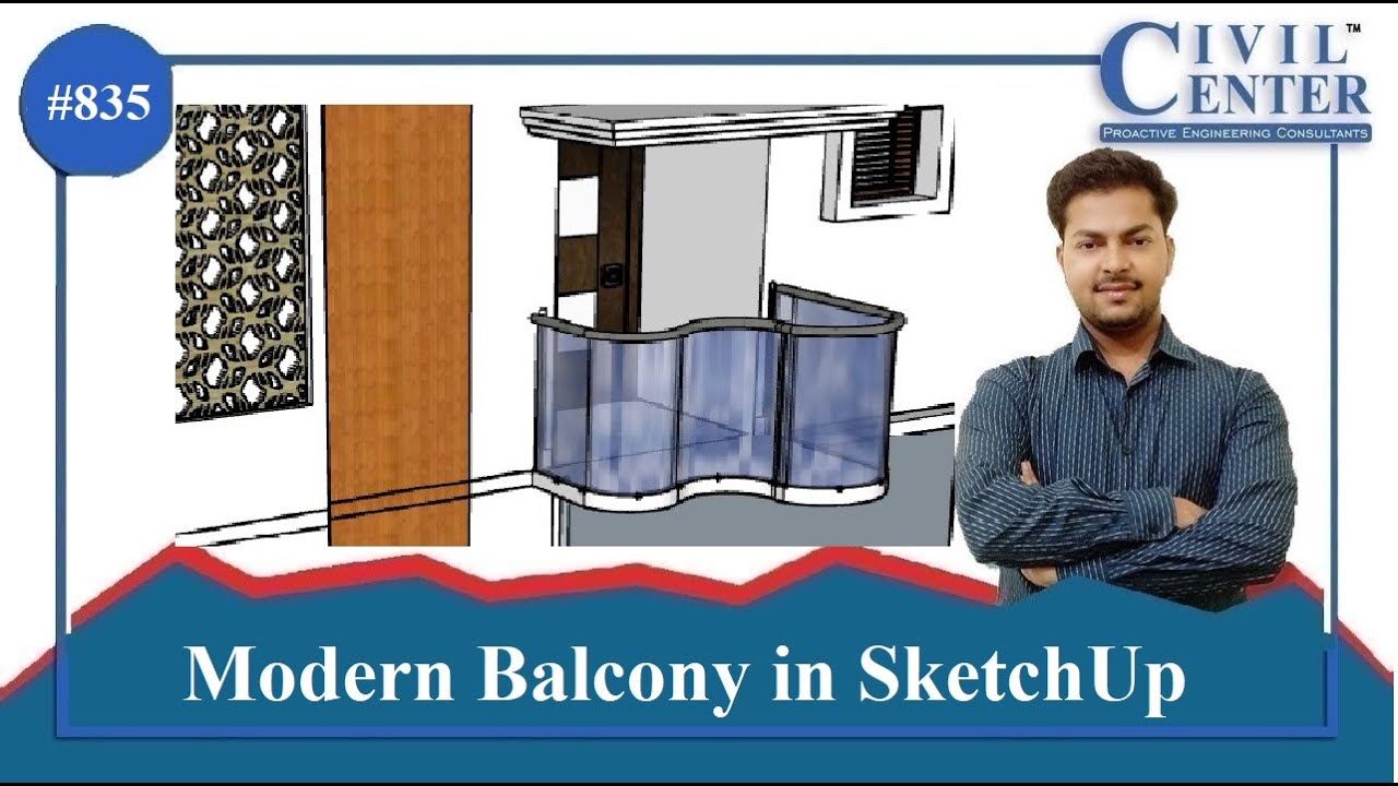 Modern Balcony in SketchUp || Tips and Tricks of SketchUp - YouTube