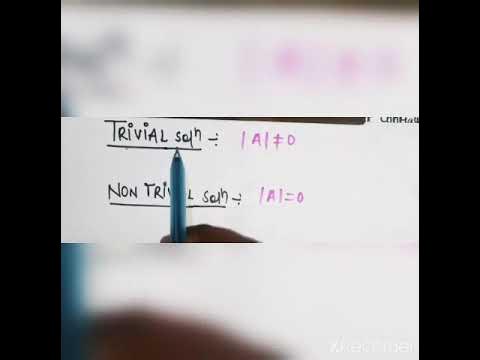 Trivial and non trivial solution//matrics and determinats//system of ...