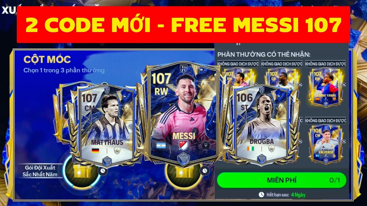 💯🎁 NHẬP CODE NHẬN QUÀ TỪ EA - NHẬN FREE MESSI 107 - CẬP NHẬT SỰ KIỆN MỚI | FC MOBILE - YouTube