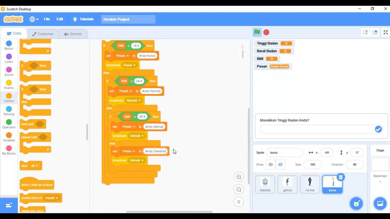 Scratch Project - Menghitung Berat Badan Ideal - YouTube