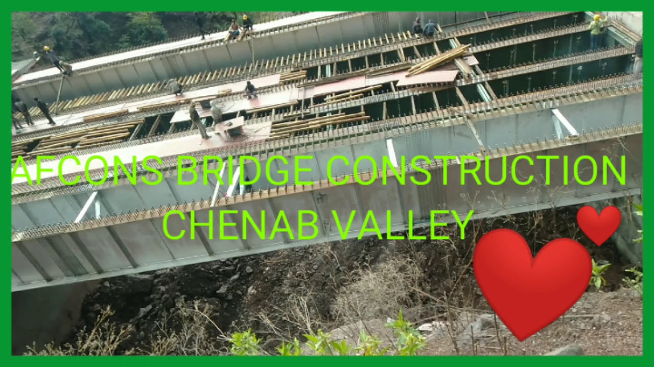 Afcons bridge construction work at Chenab valley - YouTube