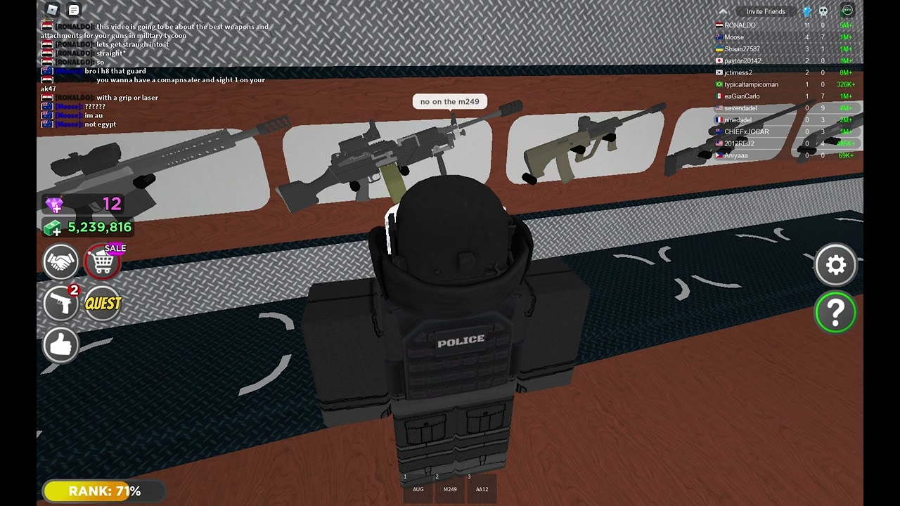 BEST GUNS AND ATTACHMENTS FOR YOUR GUN IN MILITARY TYCOON - YouTube