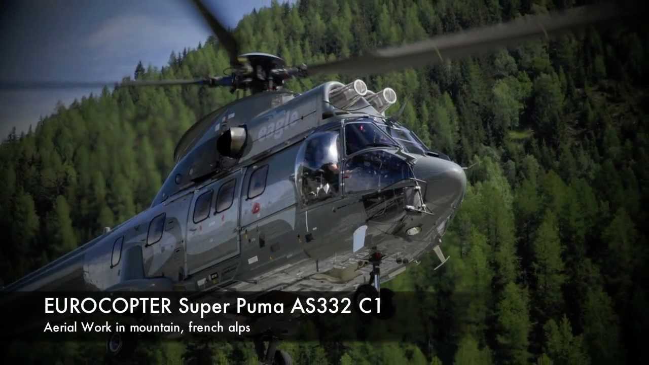 Super Puma AS332 C1 sling load operation. Eagle helicopter company ...