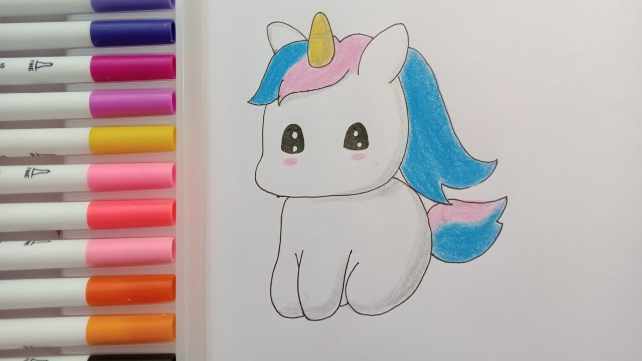 How to draw a cute unicorn/step by step drawing tutorial/cute drawing# ...