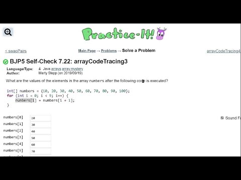 Java Practice It | Self-Check 7.22: arrayCodeTracing3 | arrays, syntax, array basics - YouTube