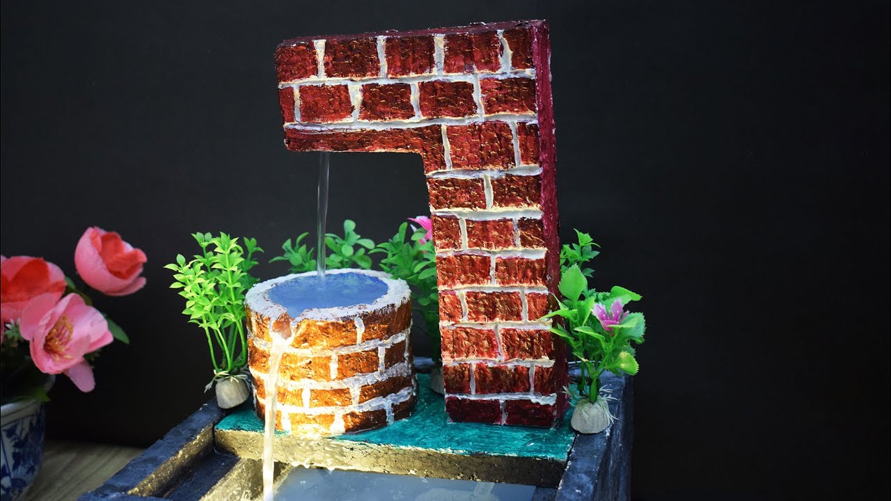 Amazing Tabletop Waterfall using Styrofoam | Creative Waterfall Idea ...