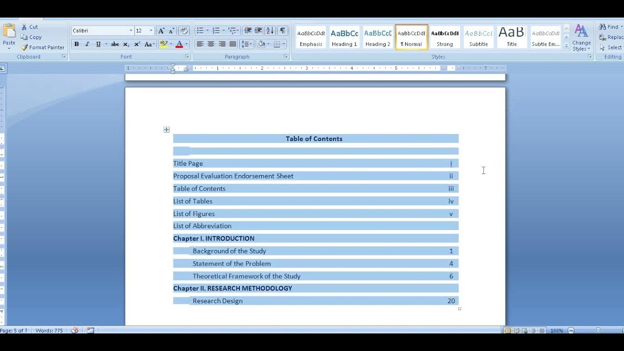 Creating Table of Contents Using Excel - YouTube