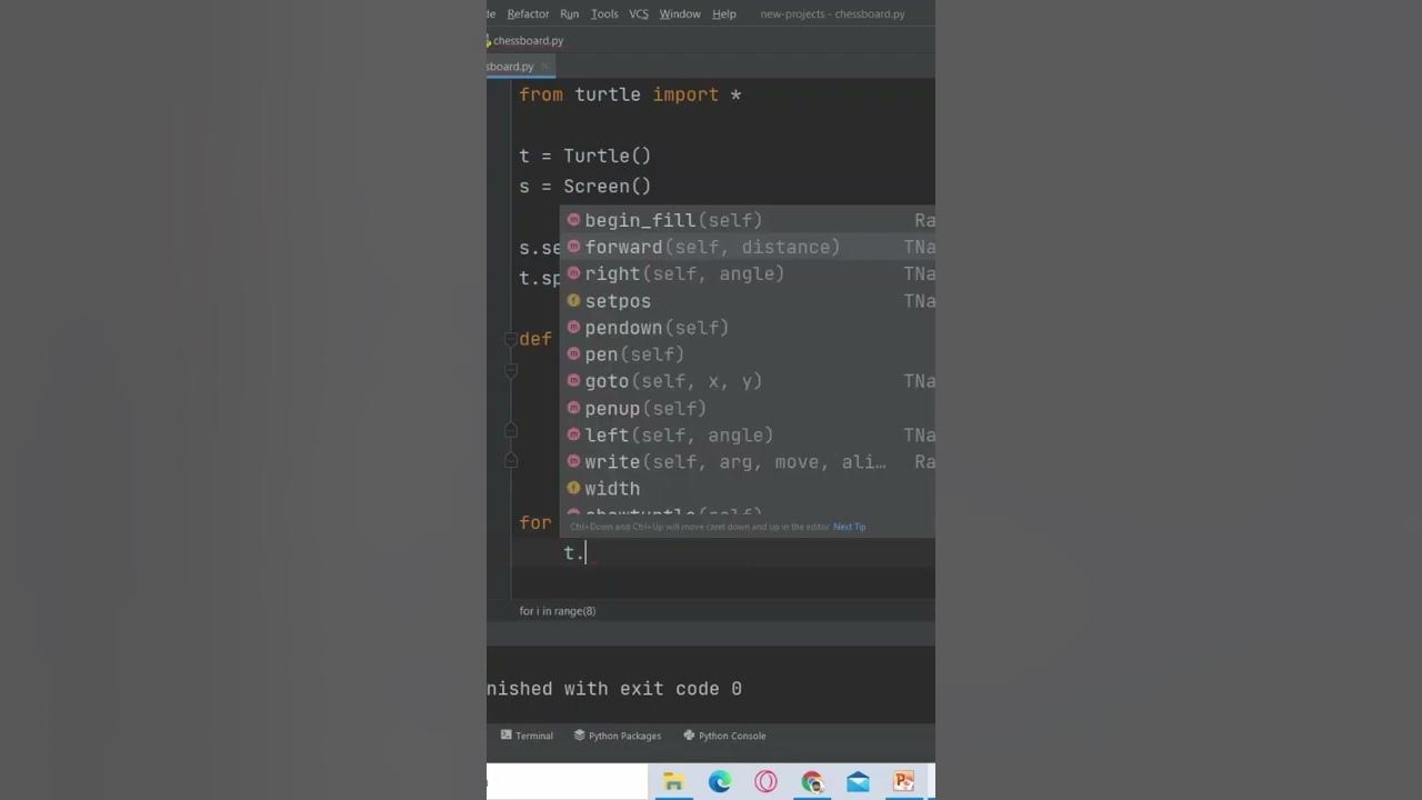 Create Chessboard Using Python Turtle Graphics Shorts Youtube