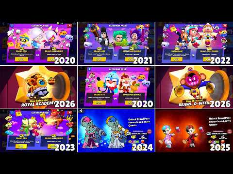 BUYING ALL BRAWL PASSES [2020-26] | Season 1 to 55| Brawl Stars