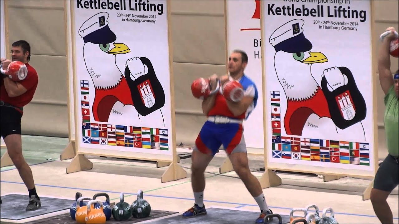 World Championship 2014 Ivan Denisov LC 2 x 32 kg 110 reps - YouTube