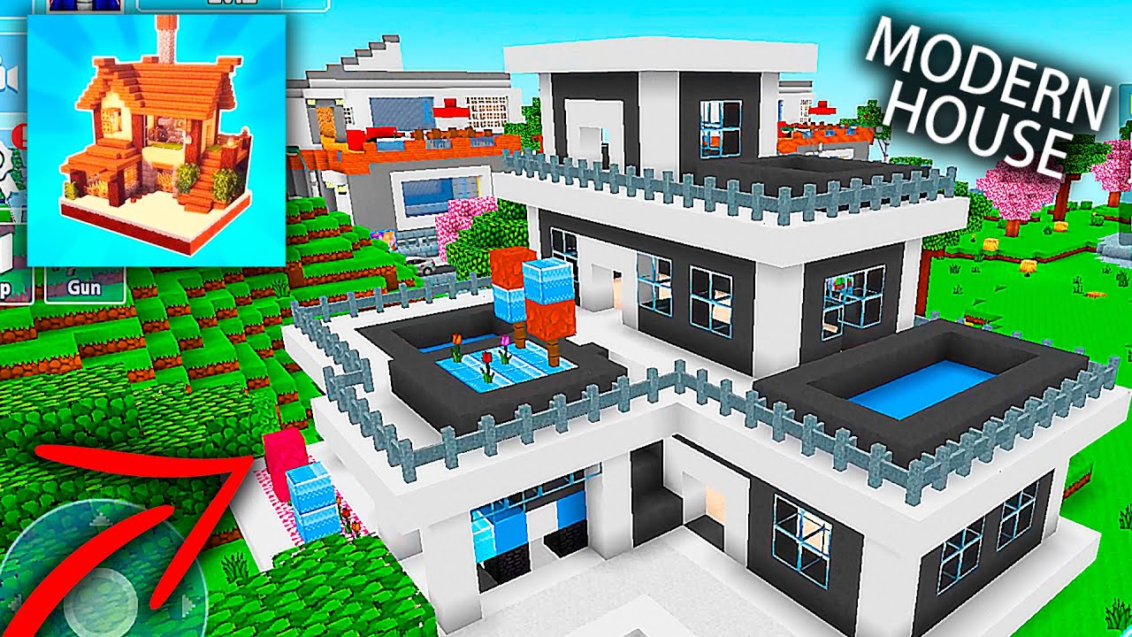 MiniCraft Village - Building Modern House - Gameplay Walkthrough Part 2 ...