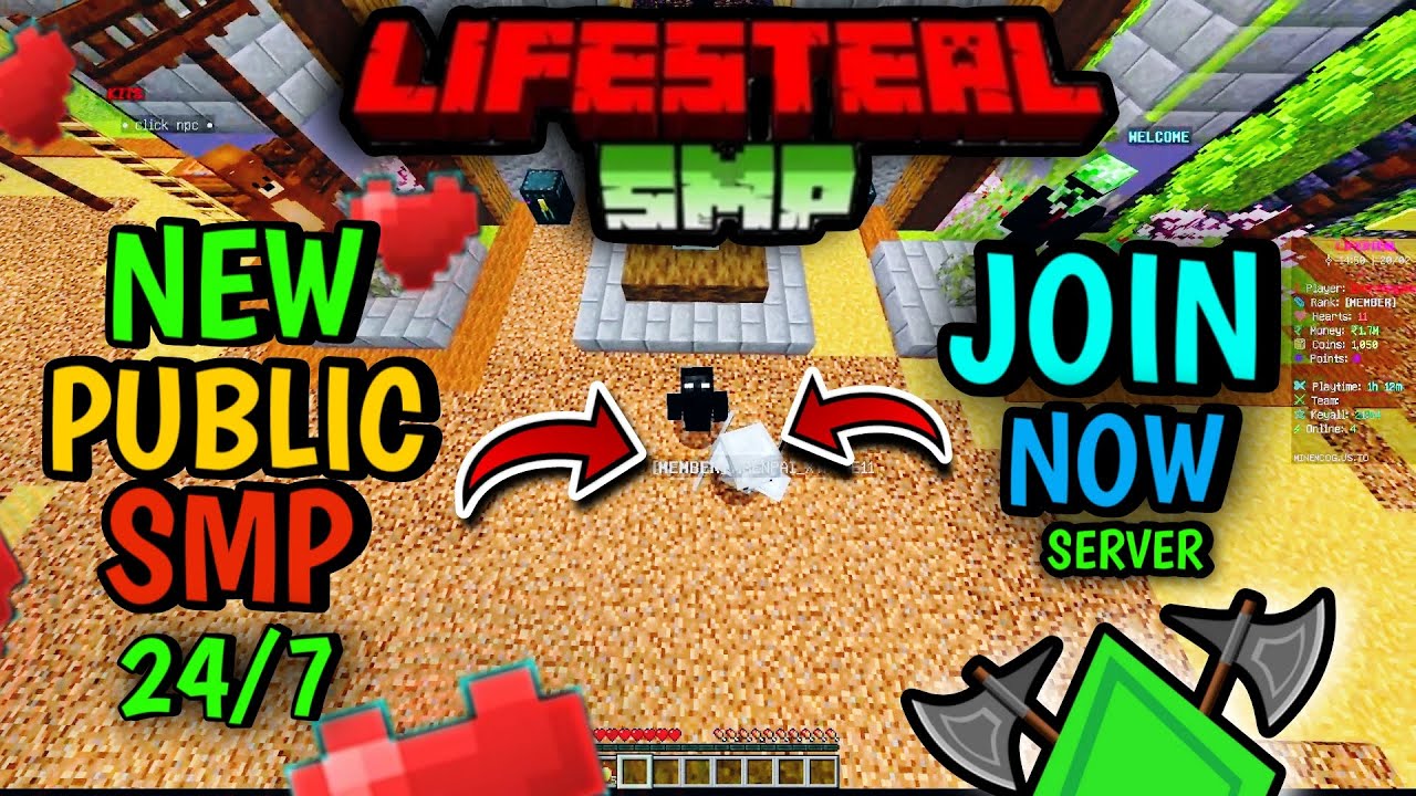 📌 JOIN BEST LIFESTEAL SMP SERVER FOR MINECRAFT | 24/7 ONLINE ...