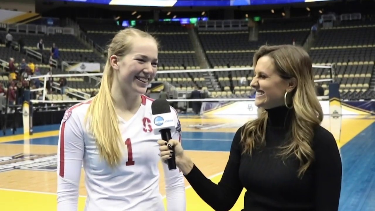Stanford volleyball's Jenna Gray speaks on team's win after advancing ...