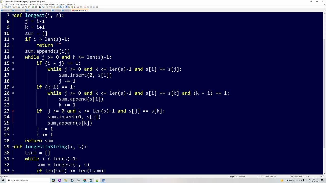 Find The Longest Anagram In A String Leetcode Easy By Elrik Youtube