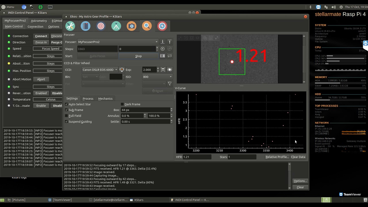 Testing the MyFocuserPro2 ekos/indi driver (version 4) - YouTube