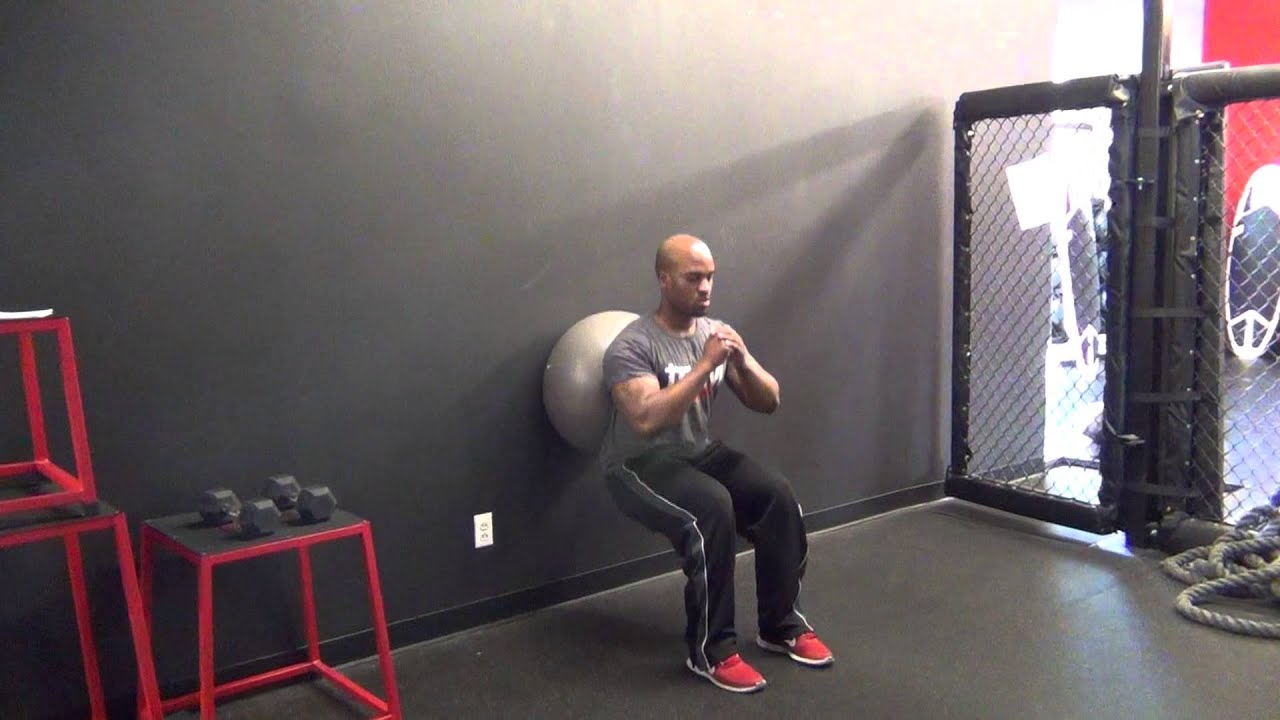 Stability Ball Squats - YouTube