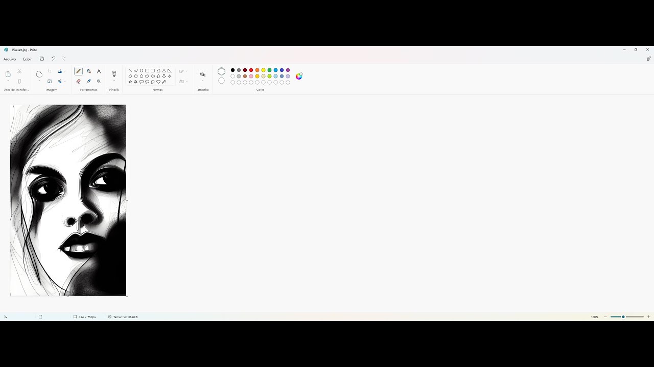 Woman's face drawn in MS Paint [LINE-ART-EP. 1] - YouTube